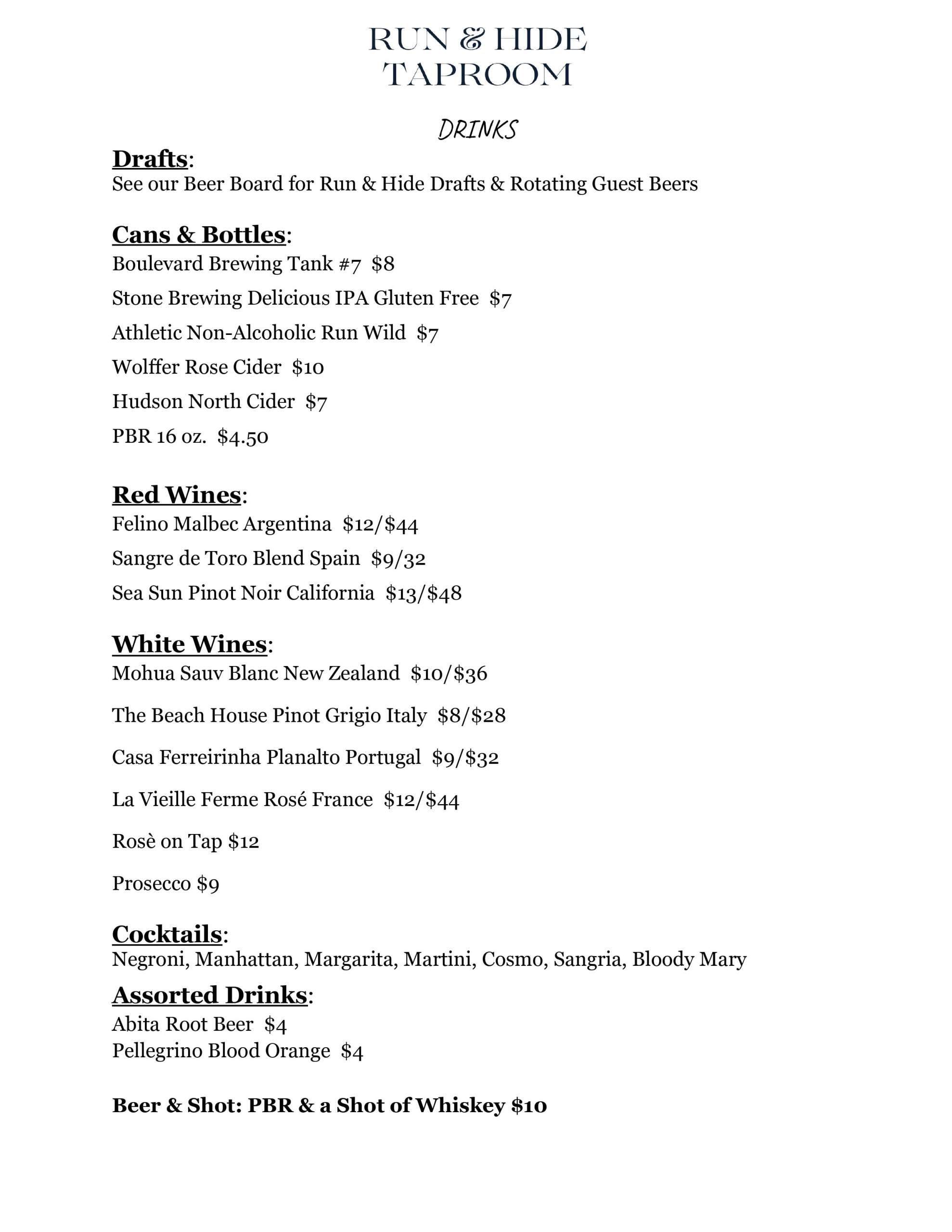 TAP ROOM - RUN & HIDE